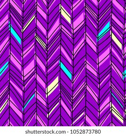 Chevron Purple Pattern Seamless Illustration Hand Stock Vector (Royalty ...