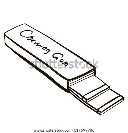 Chewing Gum Childrens Sketch Image vectorielle de stock (libre de ...