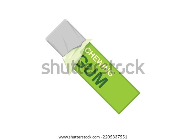 Chewing Gum Simple Flat Illustration Stock Vector (Royalty Free ...