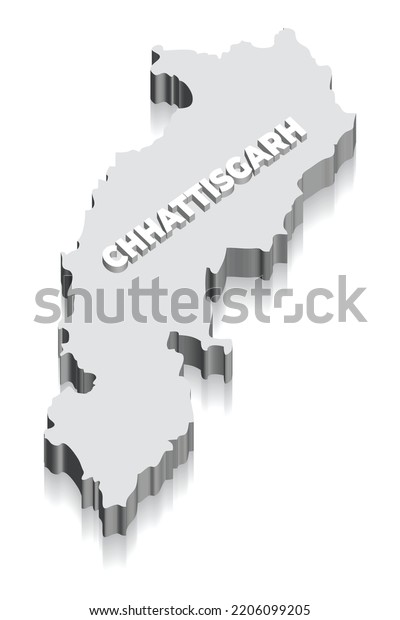 Chhattisgarh 3d Map State India Stock Vector (Royalty Free) 2206099205 ...