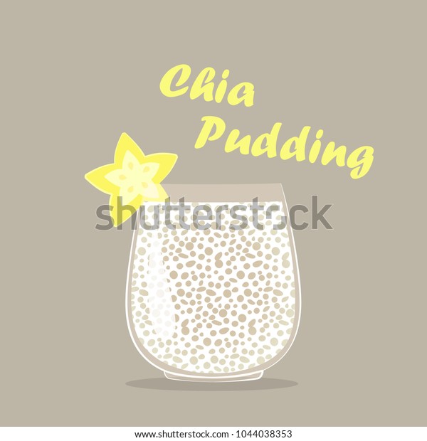 Chia Pudding Vector Illustraition Healthy Super Stock Vector (Royalty ...