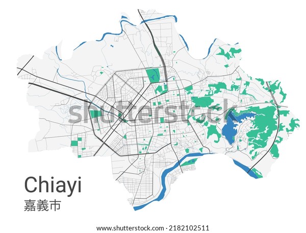 Chiayi Vector Map Detailed Map Chiayi Stock Vector (Royalty Free ...