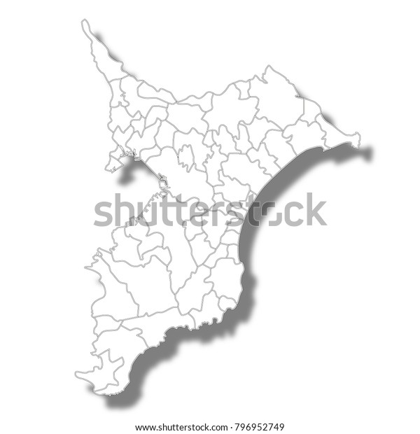 Chiba Prefecture Map White Icon Stock Vector (Royalty Free) 796952749 ...