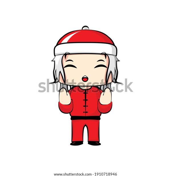 Chibi Lunar Year Character Vampire Pose Stock Vector (Royalty Free ...
