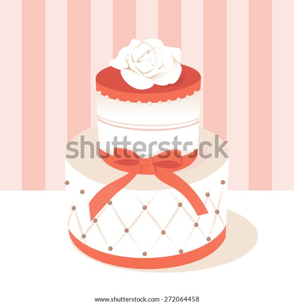 Chic Vector Illustration Beautiful Fondant Wedding Stock Vector ...