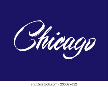 Chicago Calligraphic Lettering Stock Vector (Royalty Free) 235027612 ...
