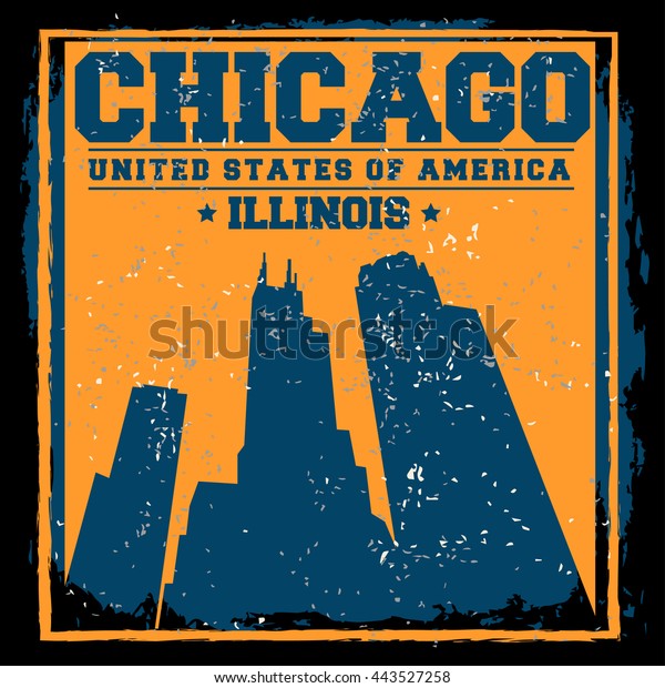 Chicago City Concept Logo Label Tshirt Stock Vector (Royalty Free ...