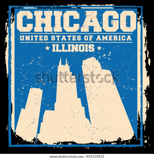 Chicago City Concept Logo Label Tshirt Stock Vector (Royalty Free ...