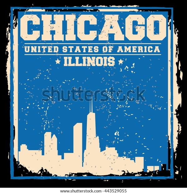 Chicago City Concept Logo Label Tshirt Stock Vector (Royalty Free ...