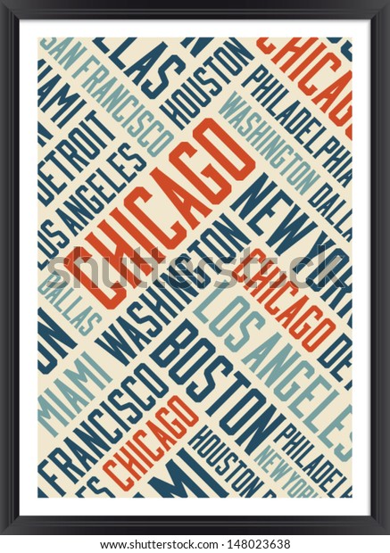 Chicago City Words Cloud Poster: vetor stock (livre de direitos ...