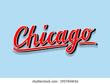Chicago Hand Lettering 3d Isometric Effect Stock Vector (Royalty Free ...