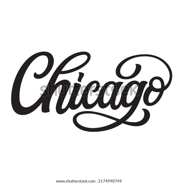 Chicago Hand Lettering Text Isolated On: เวกเตอร์สต็อก (ปลอดค่า ...