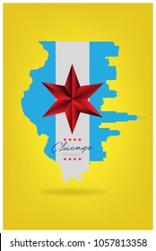 Chicago Illinois Star Symbol Vector Eps Stock Vector (Royalty Free ...