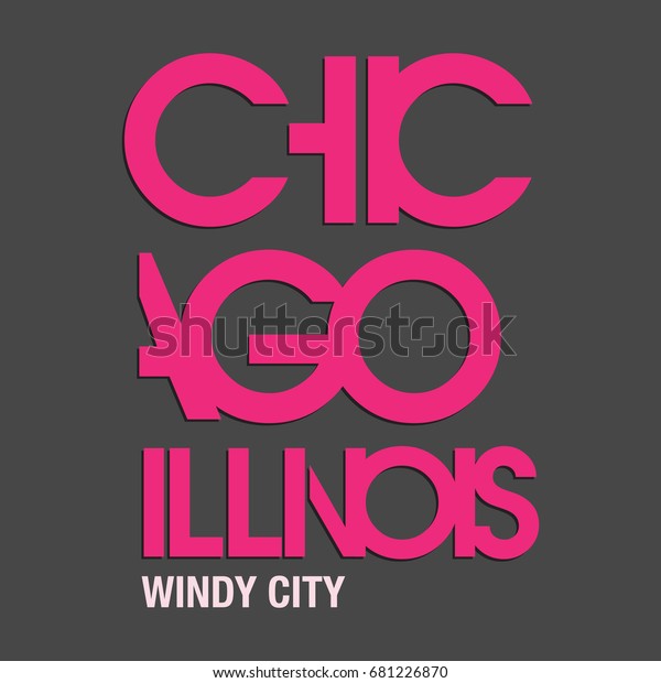 Chicago Illinois Typography Tshirt Graphics Vectors Stock Vector ...