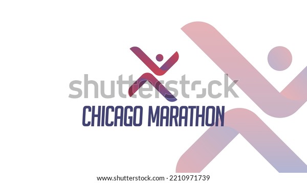Chicago Marathon Headline Simple Background Vector Stock Vector ...