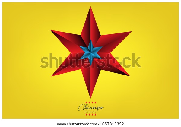 Chicago Star Illinois Symbol Vector Eps Stock Vector (Royalty Free ...