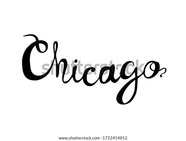 Chicago Word Vector Calligraphic Letters Tshirt Stock Vector (Royalty ...