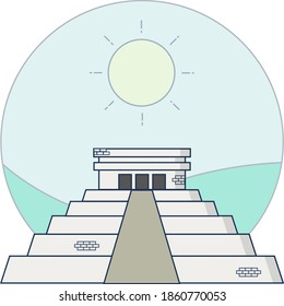 Chichen Itza Icon Famous Landmark Icon Stock Vector (Royalty Free ...