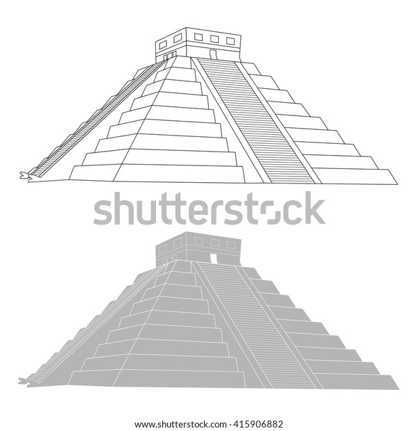 Chichen Itza Mexican Mayan Pyramid On Stock Vector (Royalty Free) 415906882