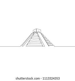 Chichen Itza Silhouette One Line Drawing 스톡 벡터(로열티 프리) 1113324353 ...