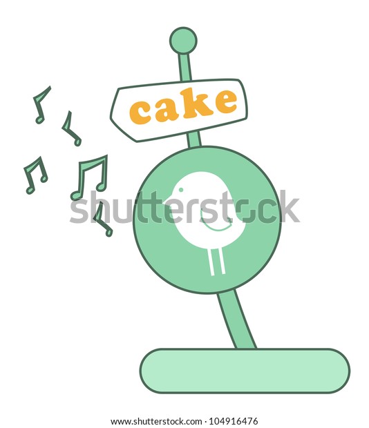 Chick Label Illustration Isolated On White Stock Vector (Royalty Free ...