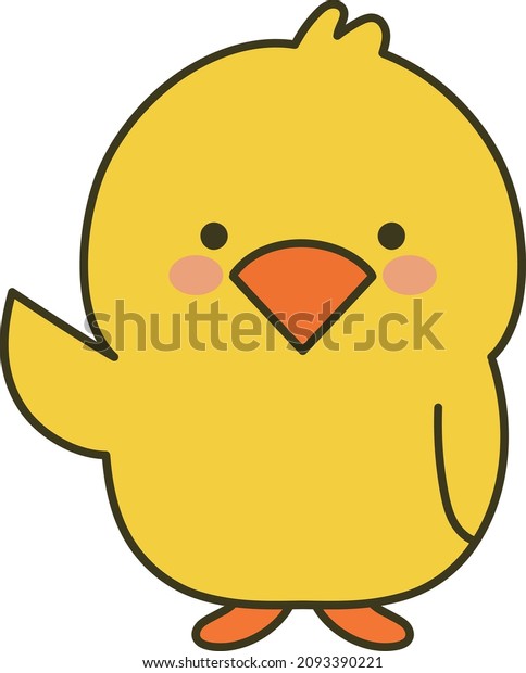 Chick Waving Hand Vector Illustration Isolated: เวกเตอร์สต็อก (ปลอดค่า ...