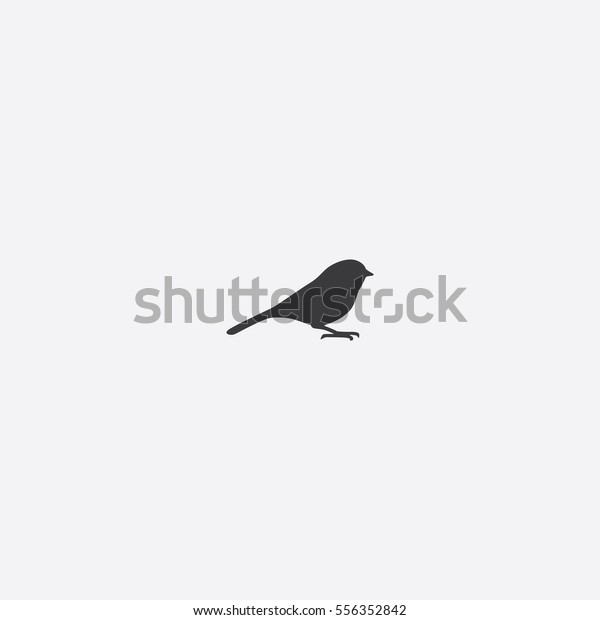 Chickadee Icon Silhouette Vector Illustration Stock Vector (Royalty ...