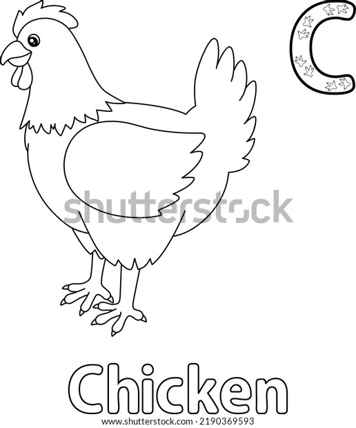 Chicken Alphabet Abc Coloring Page C Stock Vector (Royalty Free ...