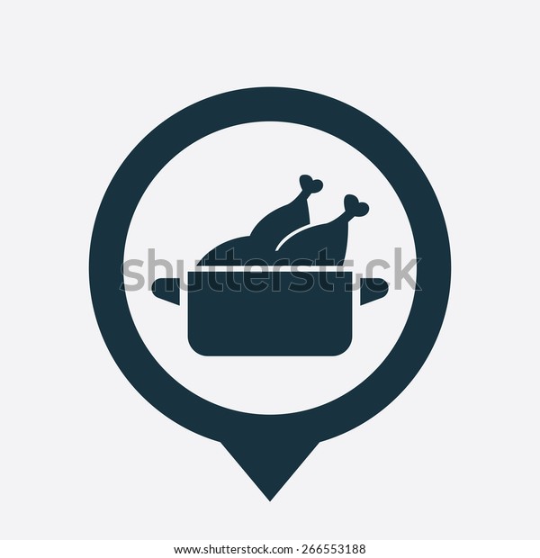 Chicken Dish Icon Map Pin On Stock Vector (Royalty Free) 266553188 ...