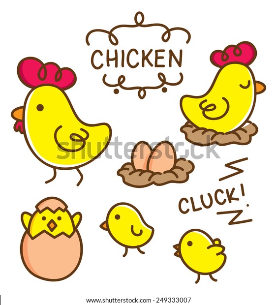 Chicken Doodle Stock Vector (Royalty Free) 249333007