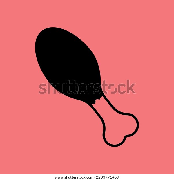 Chicken Drumstick Icon Vector Fried Chicken Stock Vector (Royalty Free ...