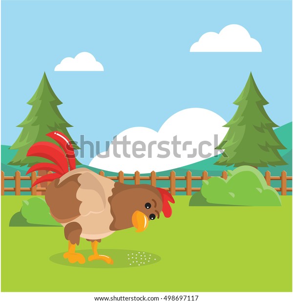 Chicken Eating Rice Vector Illustration Design Stock Vector (Royalty ...