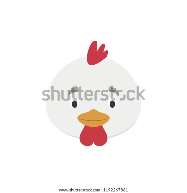 Chicken Face Cartoon Style Children Animal Stock Vector (Royalty Free ...