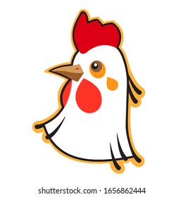 Chicken Face Vector Isolated On White Stock Vector (Royalty Free ...