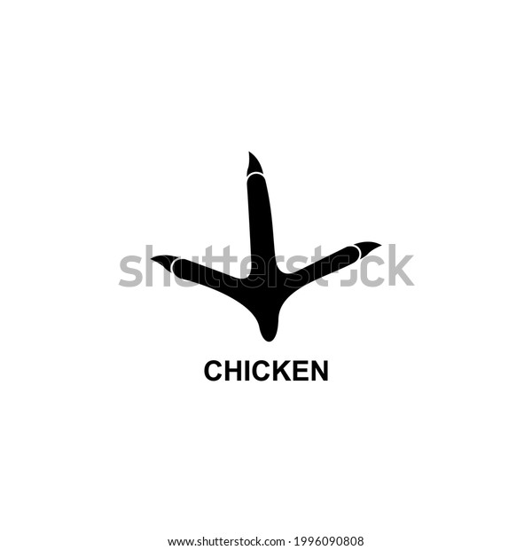 Chicken Footprint Icon Vector Sign Symbol Stock Vector (Royalty Free ...