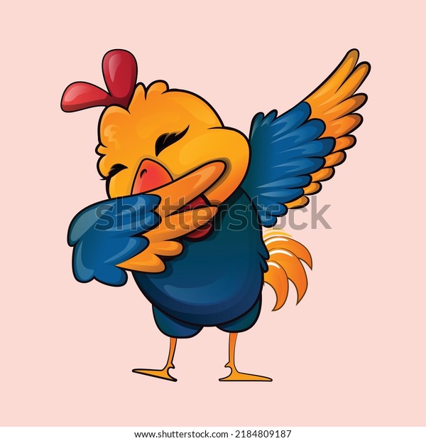Chicken Funny Cartoon Character Vector Illustration Stock Vector ...