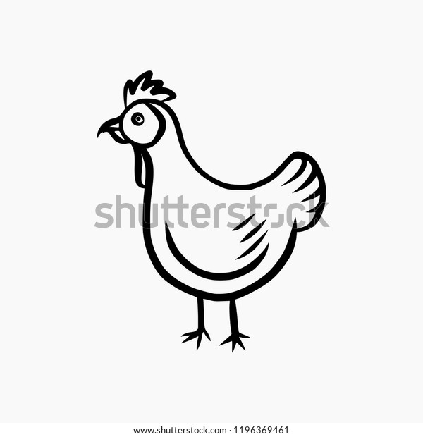Chicken Hand Drawing Doodle Style Stock Vector (Royalty Free ...