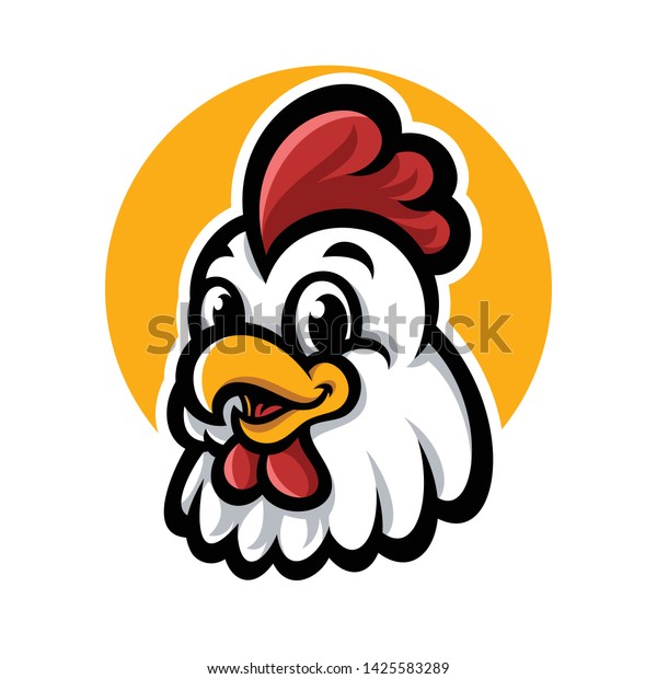 Chicken Head Cartoon Vector White Background Stock Vector (Royalty Free ...