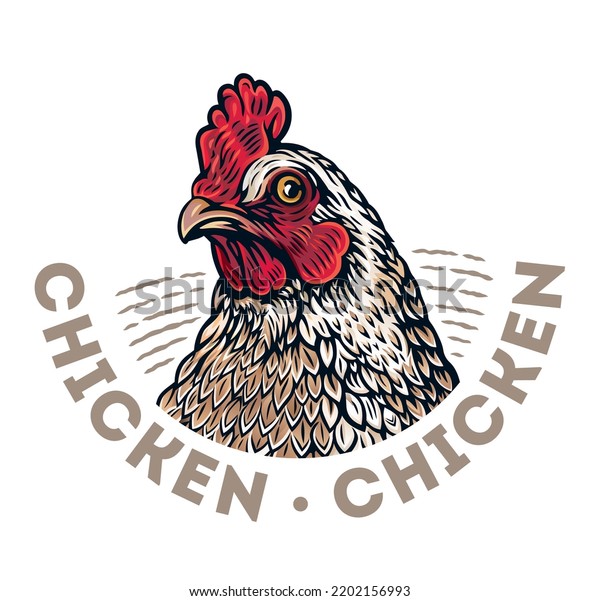 Chicken Head Drawing Graphic Style Created Stock Vector (Royalty Free ...