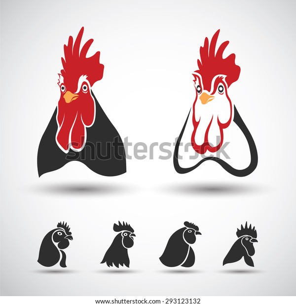Chicken Head Icon Isolated On White Stock Vector (Royalty Free) 293123132