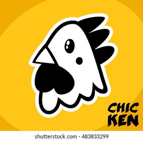 Chicken Head Sign Stock Vector (Royalty Free) 483833299
