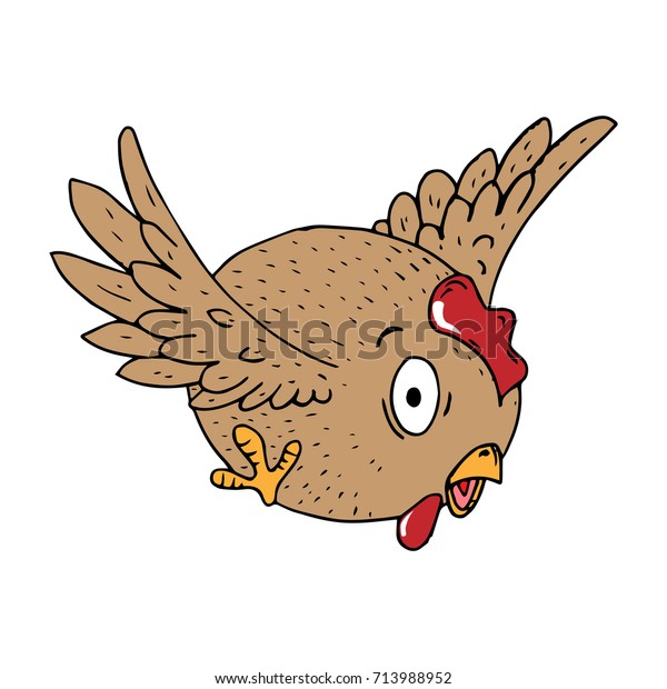 Chicken Icon Vector Illustration Flying Chicken Stock Vector (Royalty ...