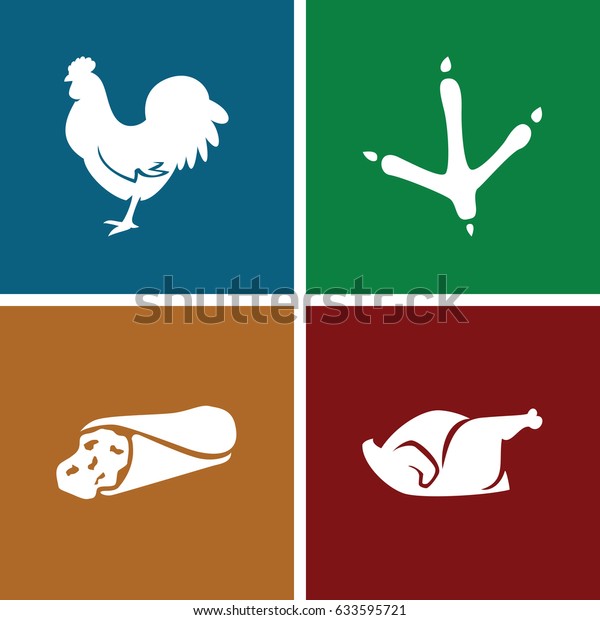 Chicken Icons Set Set 4 Chicken Stock Vector (Royalty Free) 633595721 ...