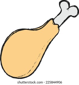 Chicken Leg Doodle Stock Vector (Royalty Free) 225844906 | Shutterstock