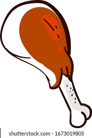 Chicken Leg Drawing Illustration Vector On Stock Vector (Royalty Free ...