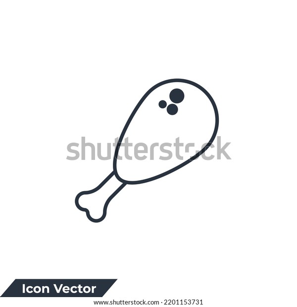 Chicken Leg Icon Logo Vector Illustration Stock Vector (Royalty Free ...