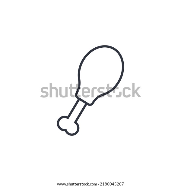 Chicken Leg Line Icon Vector Illustration Stock Vector (Royalty Free ...