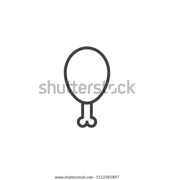 Chicken Leg Outline Icon Linear Style Stock Vector (Royalty Free ...