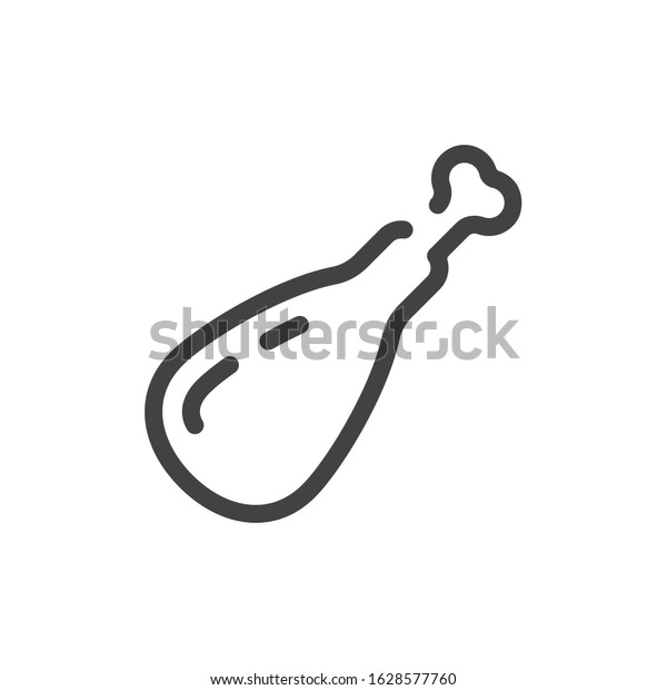 Chicken Leg Outline Icon Vector Illustration Stock Vector (Royalty Free ...