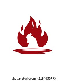 Chicken Logo Fire Design Hot Chicken Stock Vector (Royalty Free ...